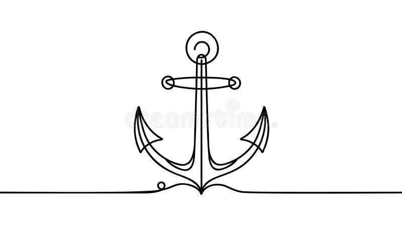 Anchor Continuous Line Drawing Stock Illustrations – 126 Anchor ...