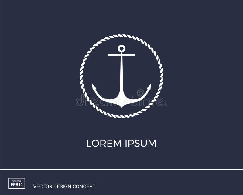 Anchor Emblem with Circular Frame. Stock Vector - Illustration of ...