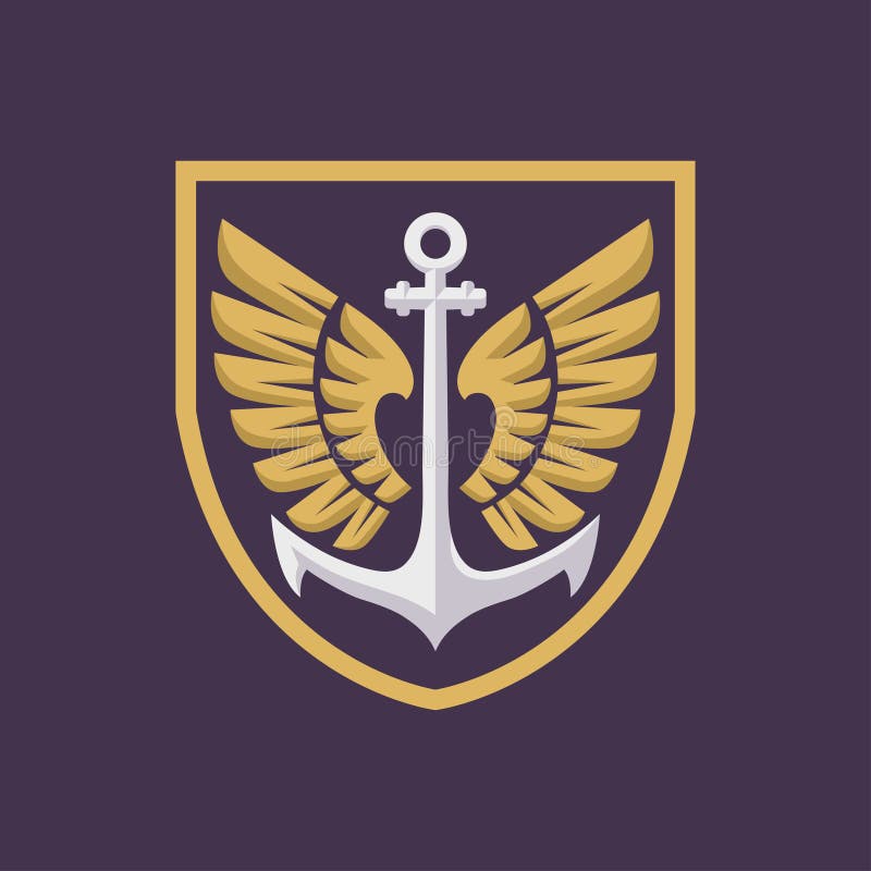 Anchor Flying with Both Wings Heading Up Stock Vector - Illustration of ...