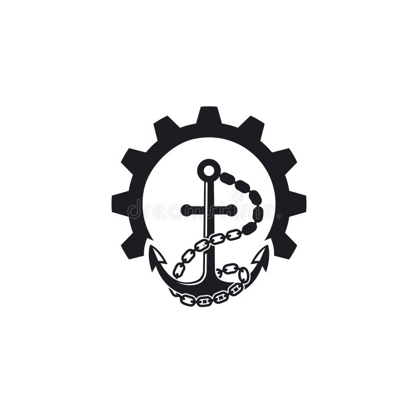 Anchor Gear Icon Vector Illustration Design Stock Vector - Illustration ...