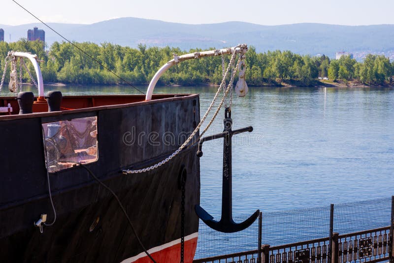 Anchor Hangs on the Stern of the Ship Stock Image - Image of adventure ...