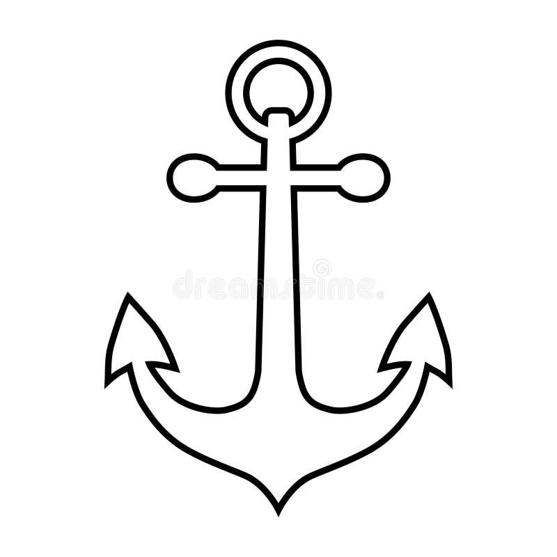 Anchor Icon. Black Outline of Anchor Stock Illustration - Illustration ...