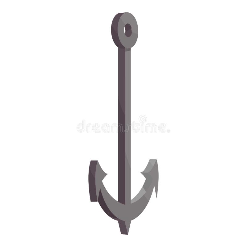 Anchor icon, cartoon style stock illustration. Illustration of nautical ...