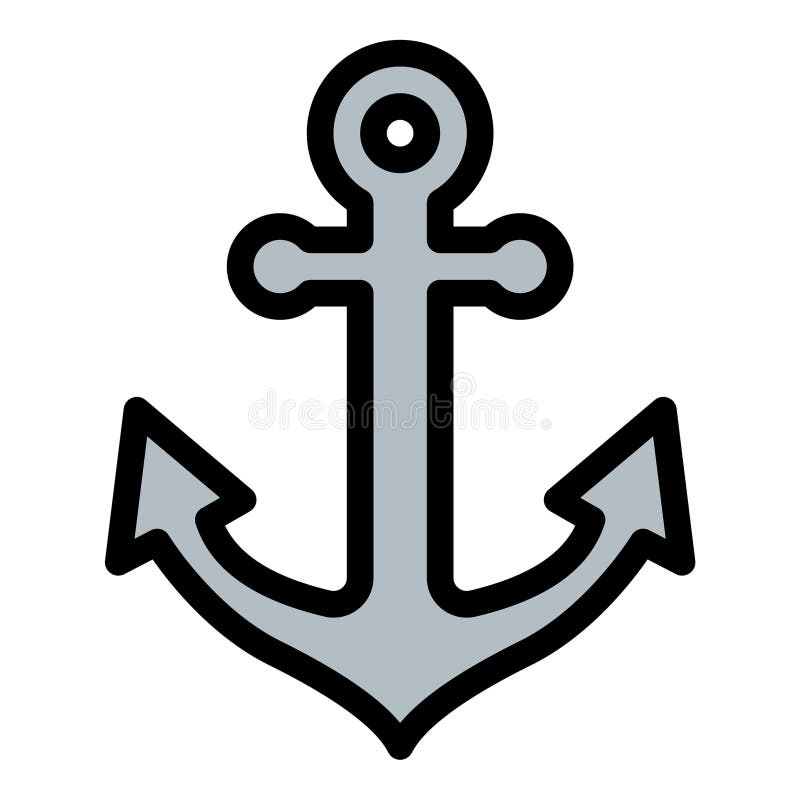 Anchor Icon Flat Line Style Illustration Representing Stability ...