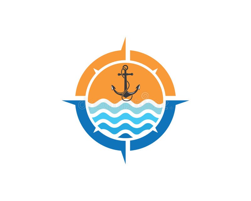 Anchor Icon Logo Compass Design Template Vector Stock Vector ...