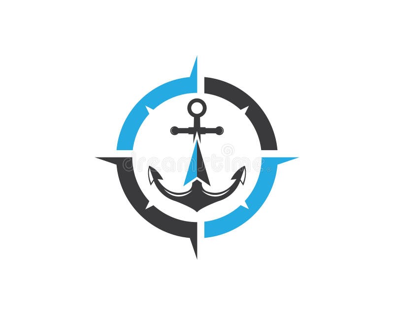 Anchor Compass Concept Icon Logo Vector Illustration Stock Vector ...