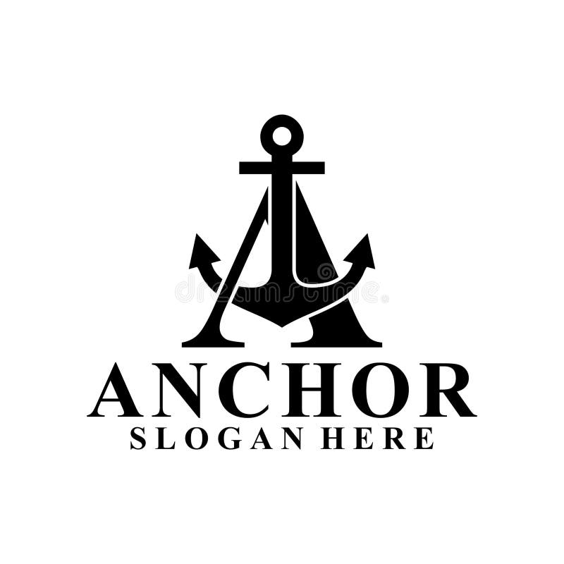 Anchor Icon Logo Design Black and White Design Art Stock Vector ...