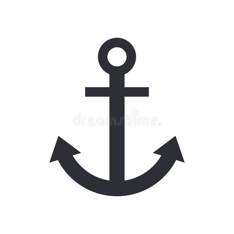 Anchor Icon, Modern Minimal Flat Design Style, Vector Illustration ...