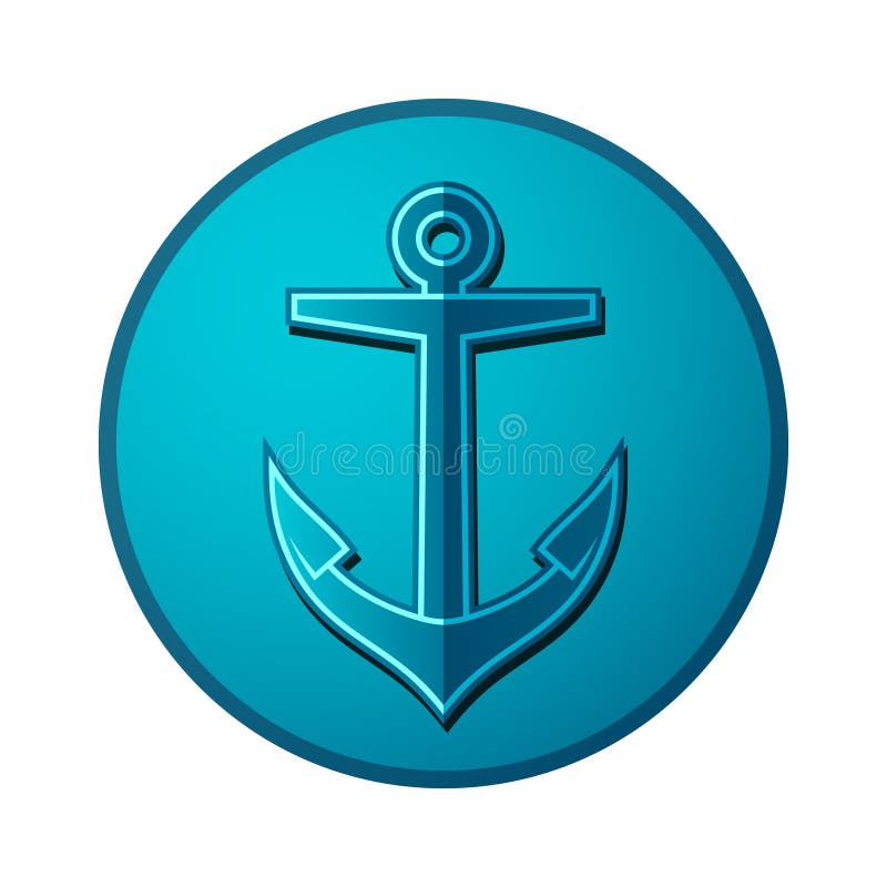 Anchor Icon on Round Button Stock Vector - Illustration of vector ...
