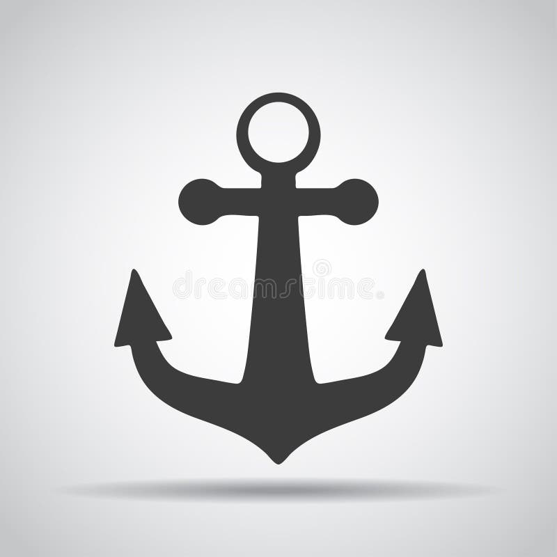 Anchor Icon with Shadow on a Gray Background. Vector Illustration Stock ...