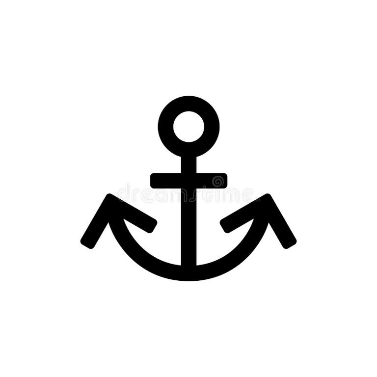 Anchor Icon for Simple Flat Style Ui Design Stock Vector - Illustration ...
