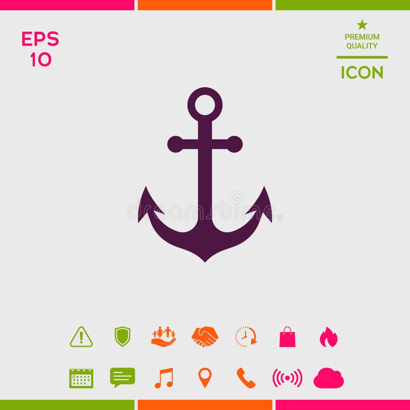 Anchor icon symbol stock vector. Illustration of heavy - 118065223
