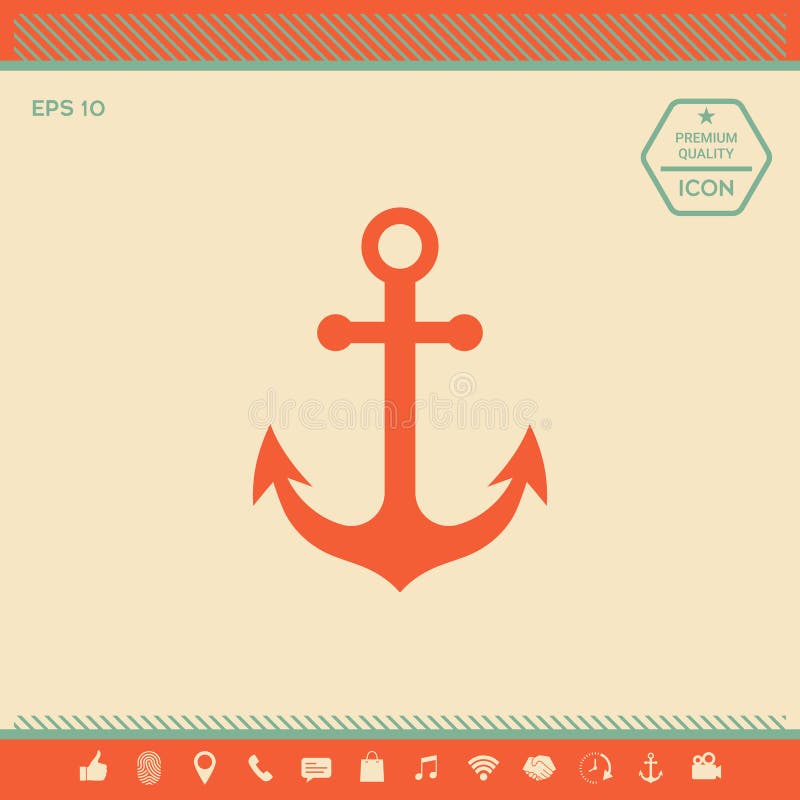 Anchor icon symbol stock vector. Illustration of antique - 119096193