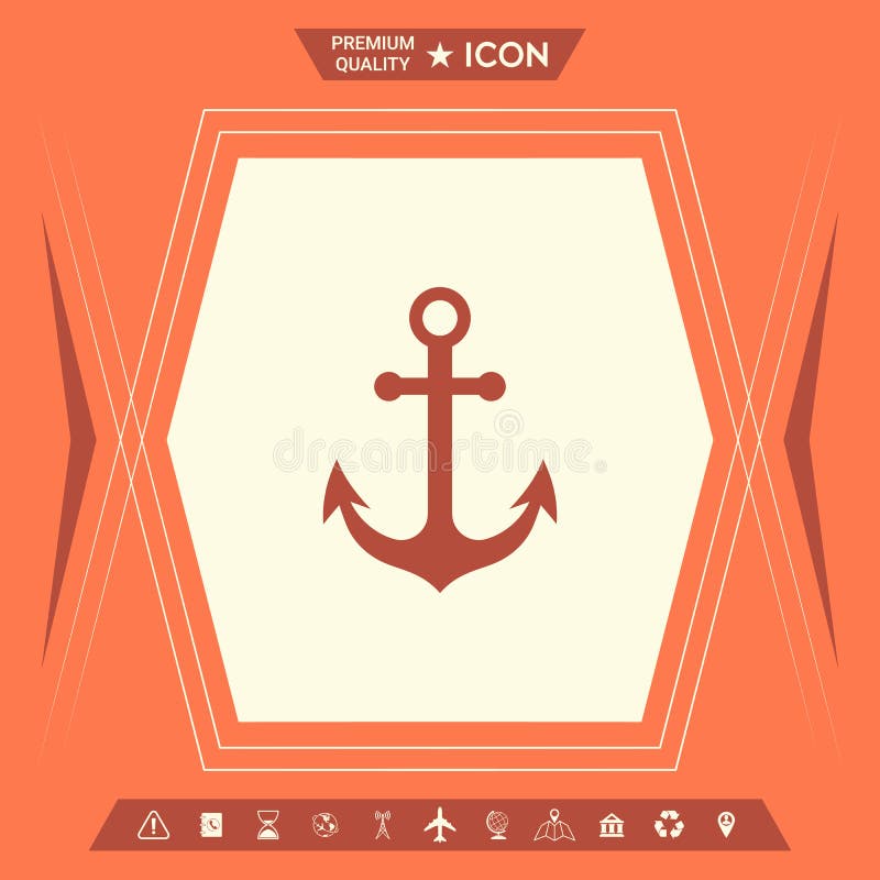 Anchor icon symbol stock vector. Illustration of sign - 124820313