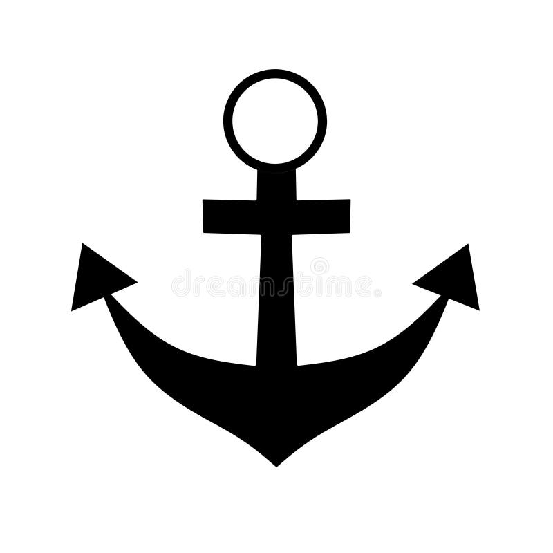 Anchor Icon Vector with Simple Design Stock Vector - Illustration of ...