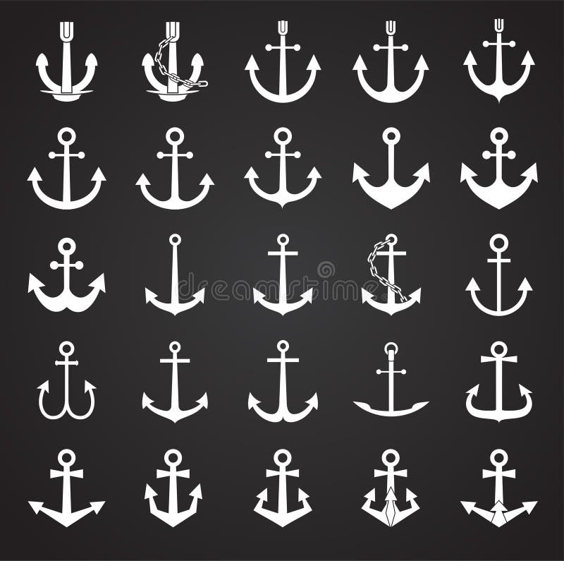 Anchor Icons Set on Background for Graphic and Web Design. Simple ...