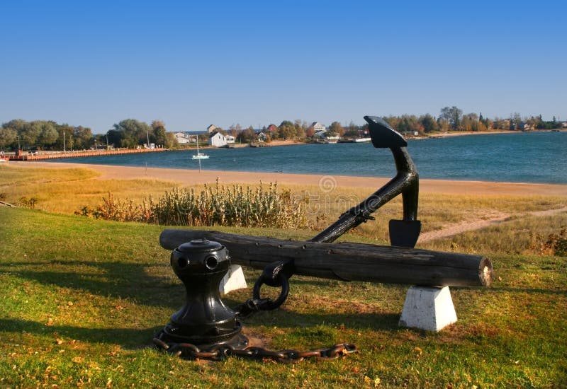 Anchor on lake shore stock photo. Image of beach, nature - 1796228