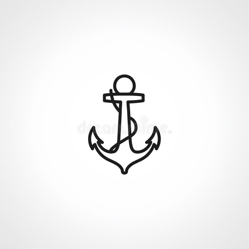 Anchor Line Art Logo Design Vector Illustration Stock Vector ...