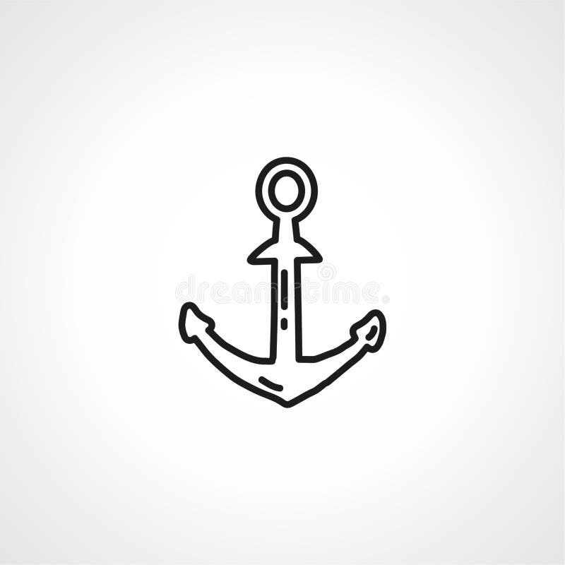 Anchor Line Icon. Anchor Icon Stock Vector - Illustration of travel ...