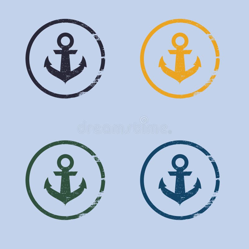 Anchor Logo in Grunge Style Stock Illustration - Illustration of simple ...