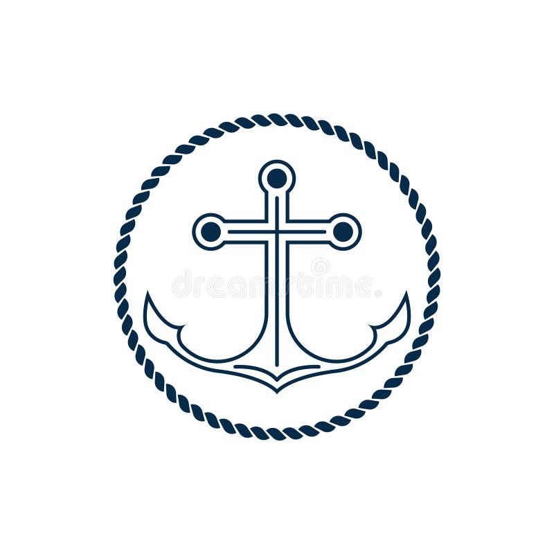 Anchor Logo Icon Boat Ship Marine Navy Stock Vector - Illustration of ...