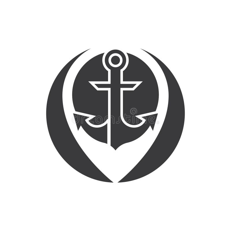Anchor Logo Icon Boat Ship Marine Navy Stock Vector - Illustration of ...