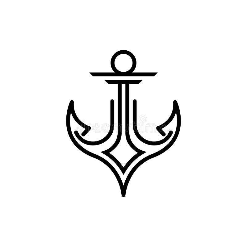 Anchor Logo Icon Boat Ship Marine Navy Stock Vector - Illustration of ...