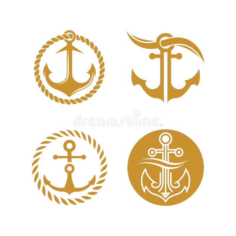 Anchor Logo Icon Boat Ship Marine Navy Stock Vector - Illustration of ...