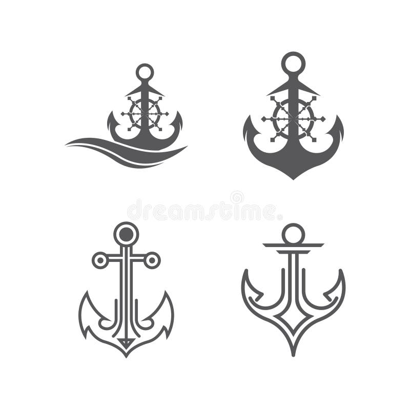 Anchor Logo Icon Boat Ship Marine Navy Stock Vector - Illustration of ...