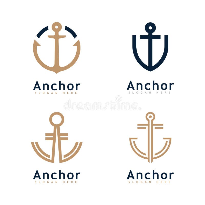 Anchor Logo Icon Design Template Stock Vector - Illustration of badge ...
