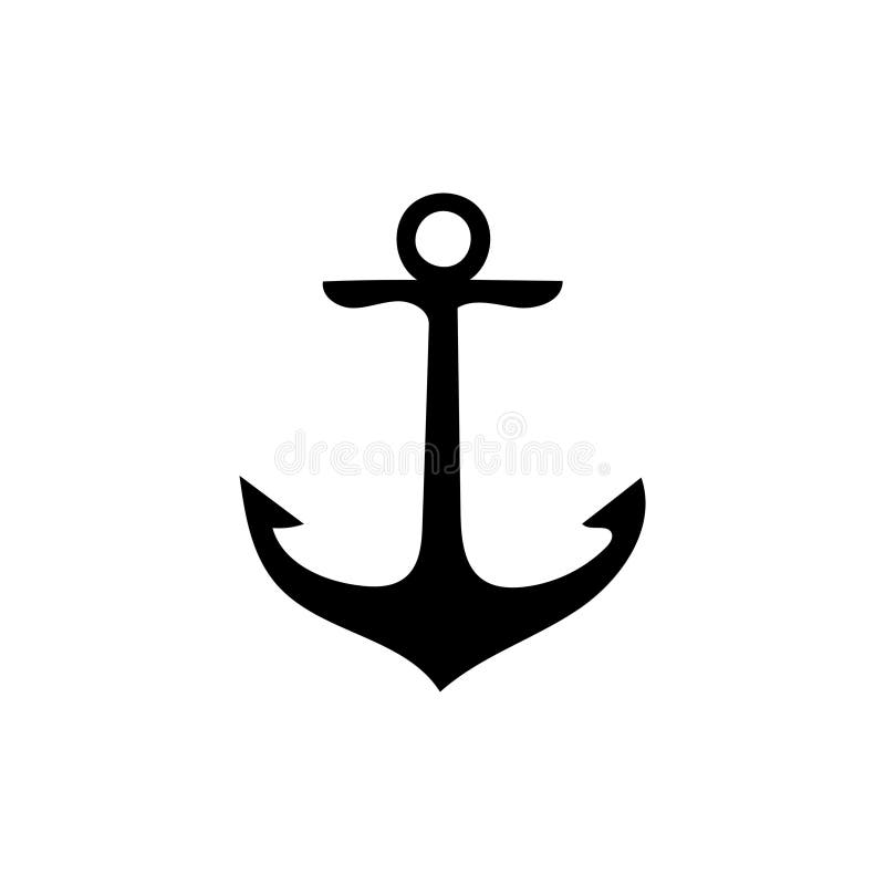 Anchor Marine Icon Silhouette Vector Illustration Stock Vector ...