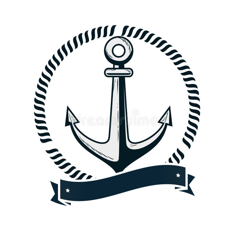 Anchor Maritime Emblem Icon Stock Illustration - Illustration of emblem ...