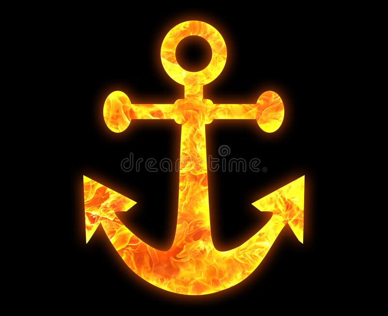 Anchor and Fire Logo Symbol or Icon Template Stock Vector ...
