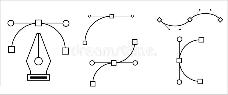 Anchor Pen Tools Cursor Concept Isolated. Editable Stroke Stock ...