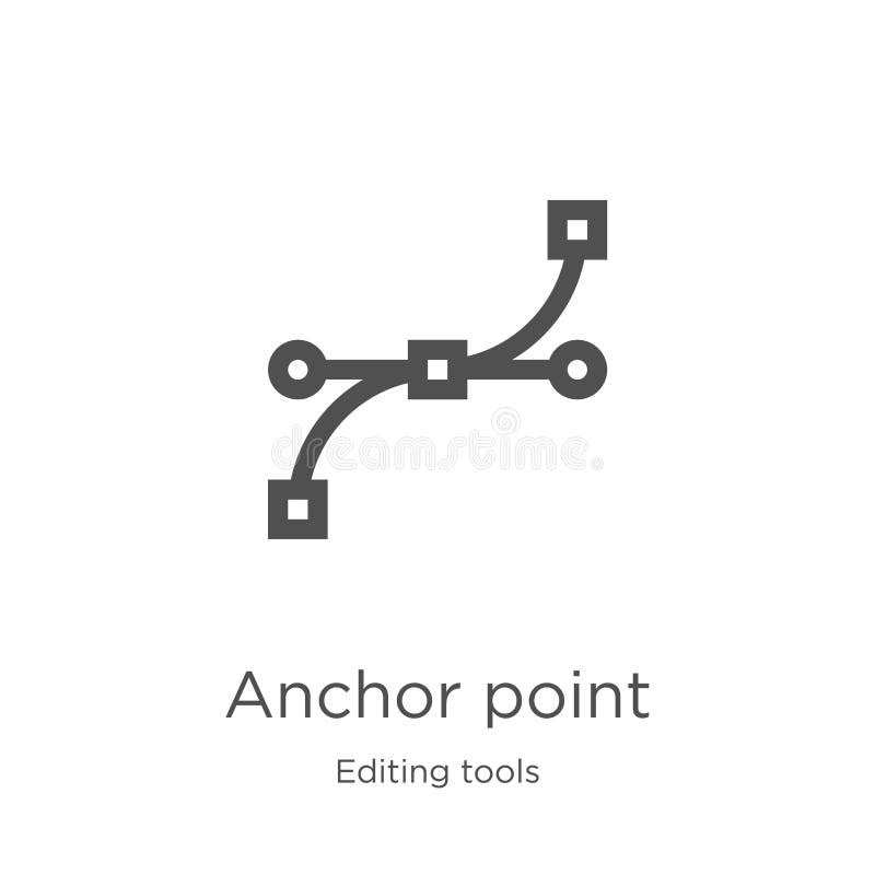 Anchor Point Icon Vector from Editing Tools Collection. Thin Line ...