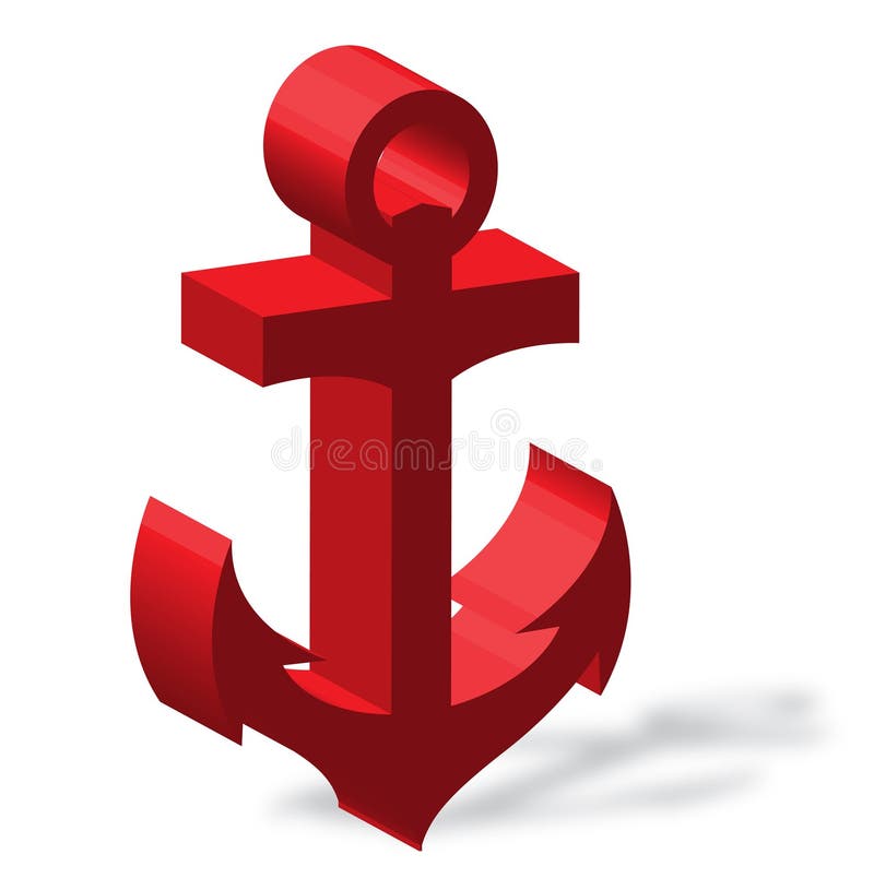 Anchor red stock vector. Illustration of stability, ship - 10374782
