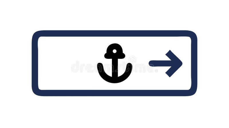 Anchor and Right Arrow Icon for Navigation Point, Vector Design ...