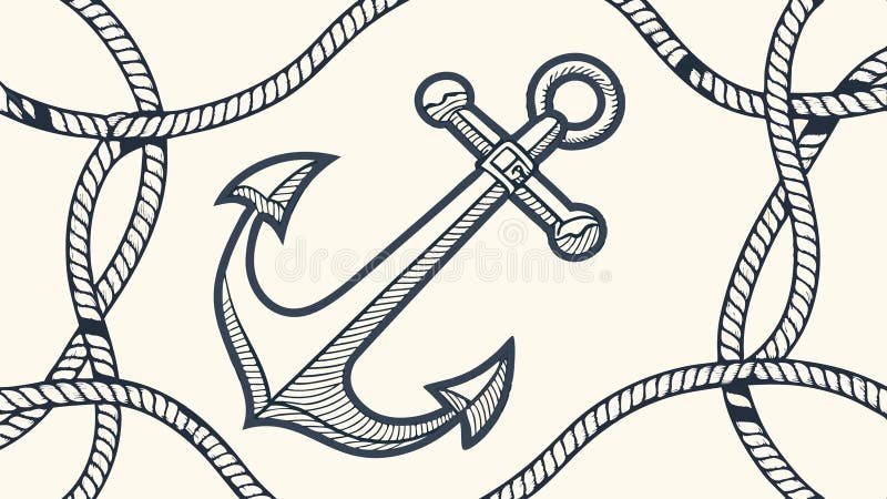 Anchor and Rope Design Element for Nautical and Maritime Themes Vector ...