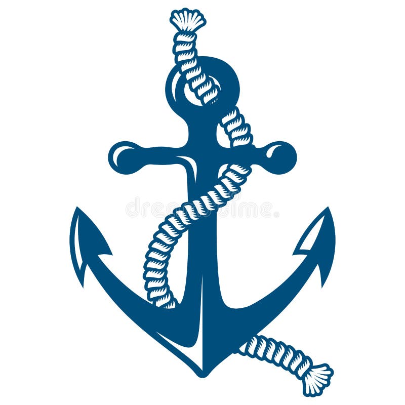 Anchor With Rope Vector