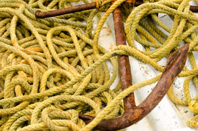 Anchor and Rope stock photo. Image of rope, vintage, water - 35133518