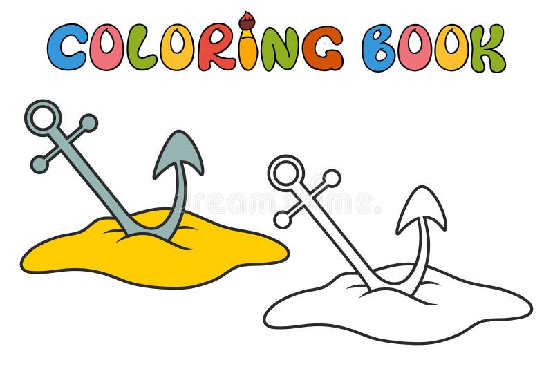 Anchor in the sand stock illustration. Illustration of marine - 63982444