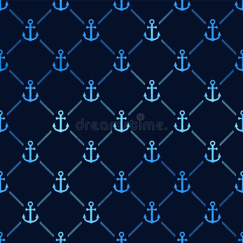 Anchor Seamless Pattern. Anchors Texture. Repeat Blue Background ...