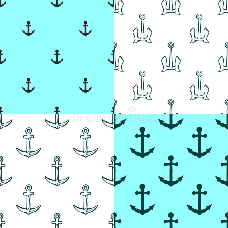Anchor seamless pattern. stock vector. Illustration of paper - 84852070