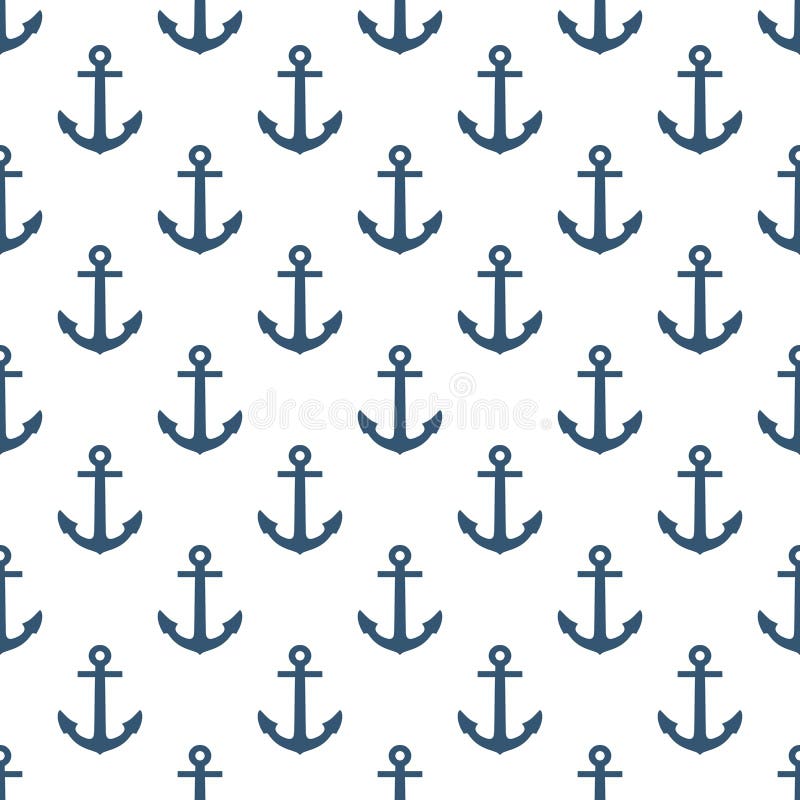 Anchor seamless pattern. stock vector. Illustration of graphic - 46161708