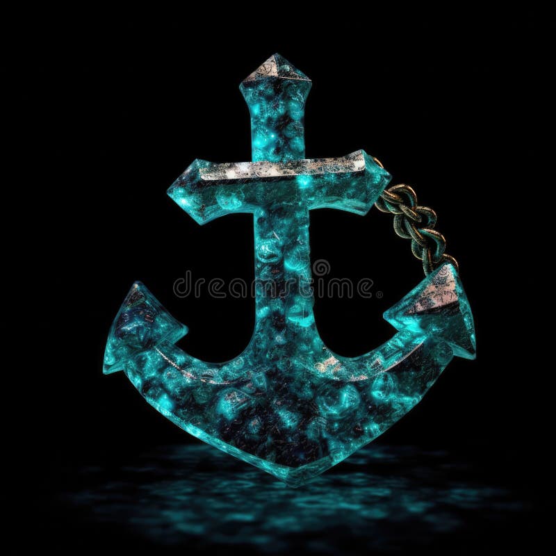 Anchor Shape in Fire on Black Background. Generative AI Stock ...