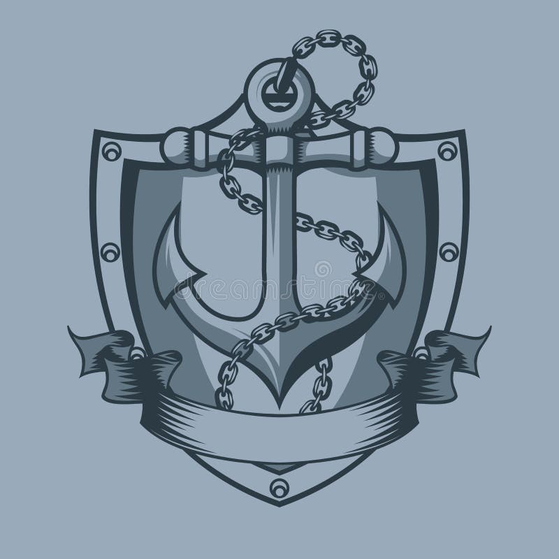 Anchor, Shield and Sword. Element for Logo, Symbol, Tattoo. Sleek Style. Vector. Stock Vector ...