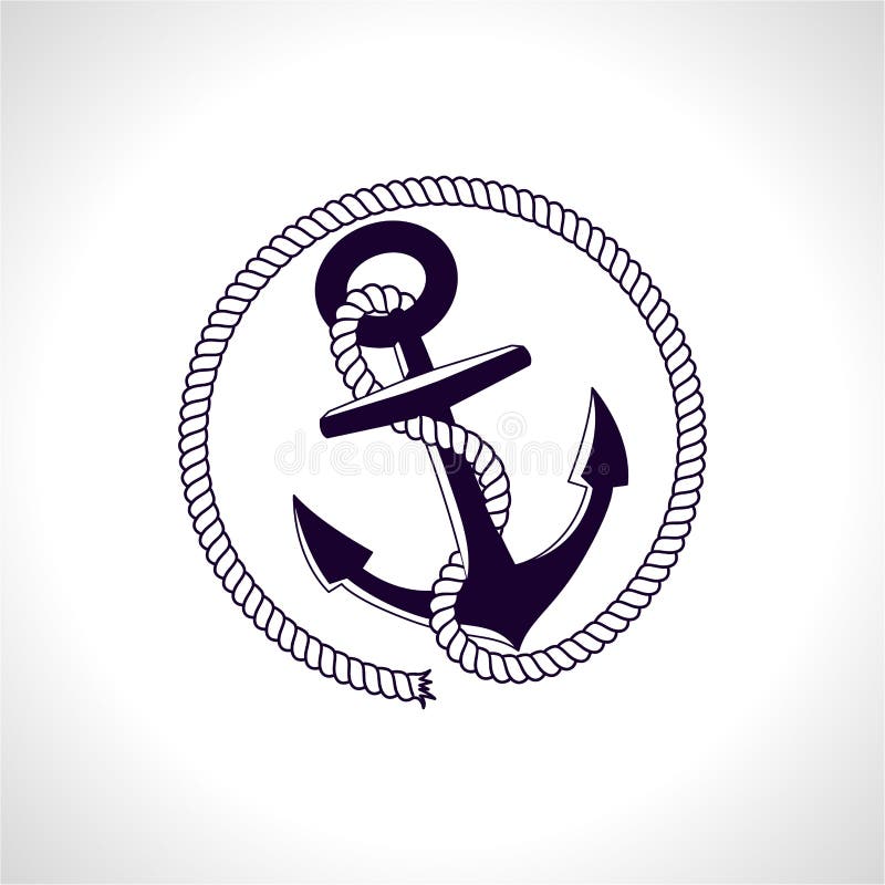 A anchor ship with chain stock vector. Illustration of retro - 252491988