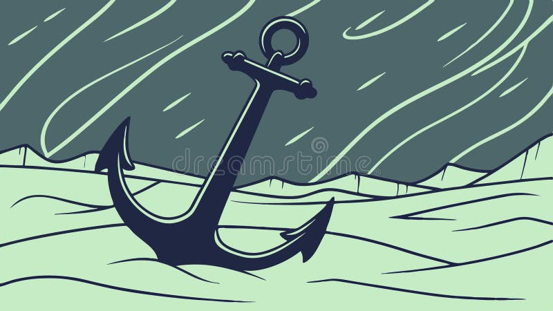 Anchor Sinking into Muddy Aquatic Depths, Vector Design Generative AI ...