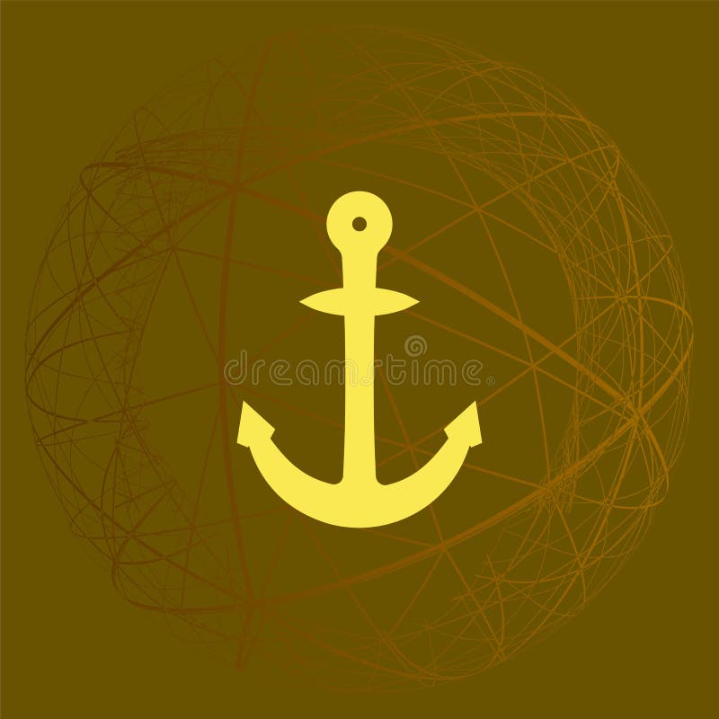 Anchor solid body symbol stock illustration. Illustration of equipment ...