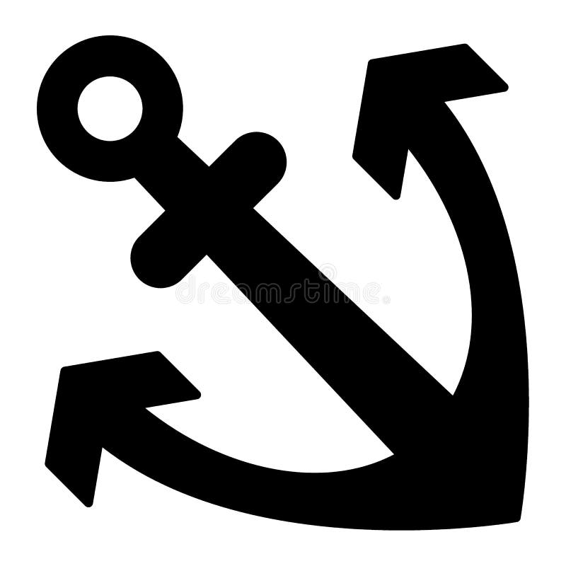 Anchor Solid Icon. Ship Hook Vector Illustration Isolated on White ...